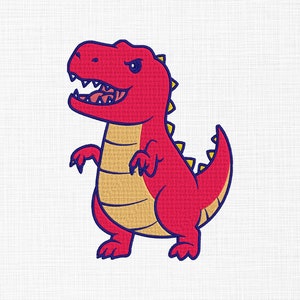 Cute Angry Dinosaur Embroidery Design Baby Dinosaur Embroidery Design ...