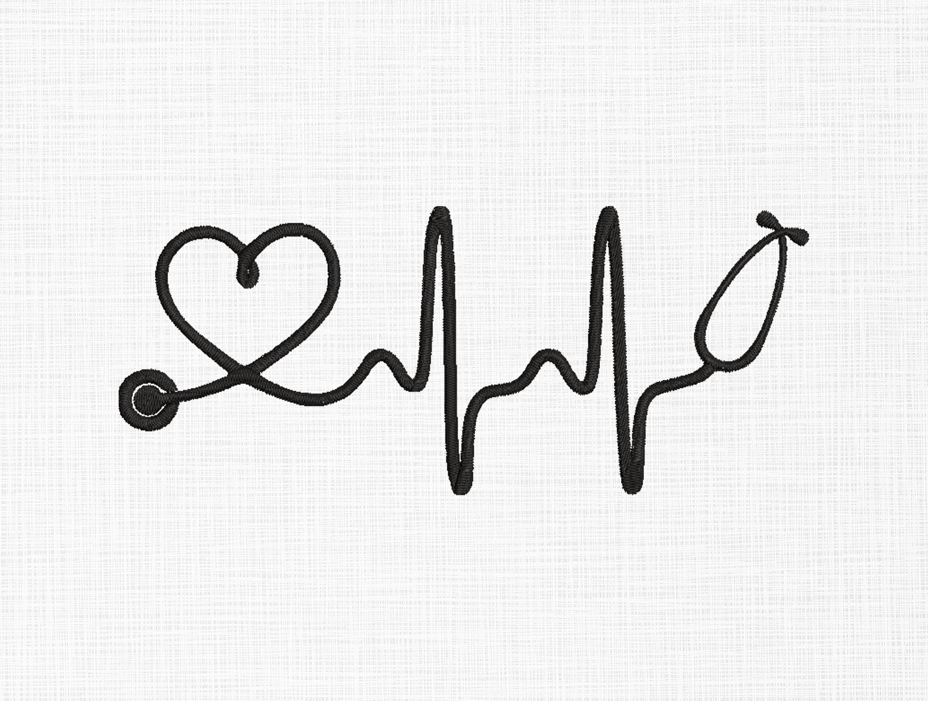 Doctor Stethoscope Heartbeat Embroidery Design Stethoscope Embroidery ...