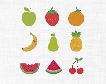 Cute Fruits Bundle Embroidery Design Cute Fruits Face Embroidery Design ...