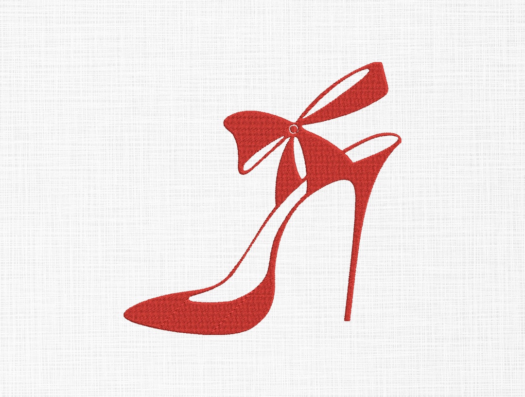 High Heel Embroidery Design Red High Heel Shoe Embroidery Design Shoe ...