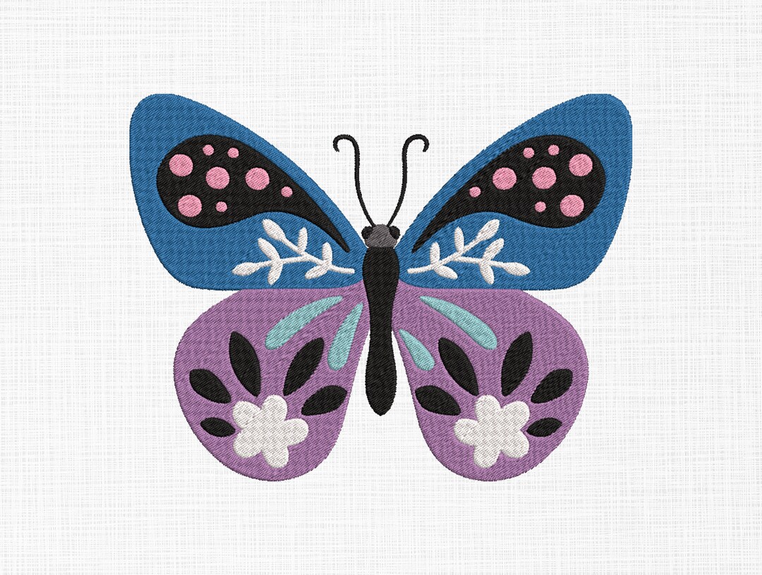 Butterfly Embroidery Design Colorful Butterfly Embroidery Design ...