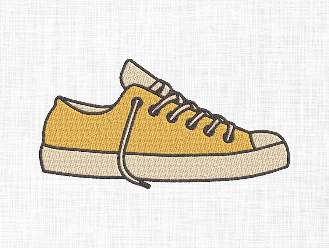 Yellow Sneaker Embroidery Design Shoes Embroidery Design Sneaker ...