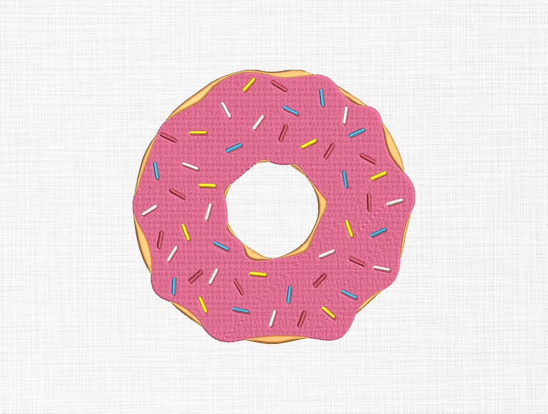Sprinkled Donut Embroidery Design Donut Embroidery Design Doughnut ...