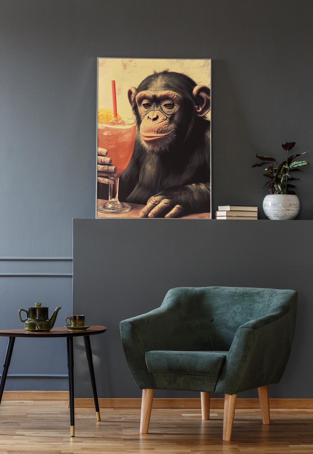 The Dapper Chimp - Whiskey & Laughter Wall Art - Etsy
