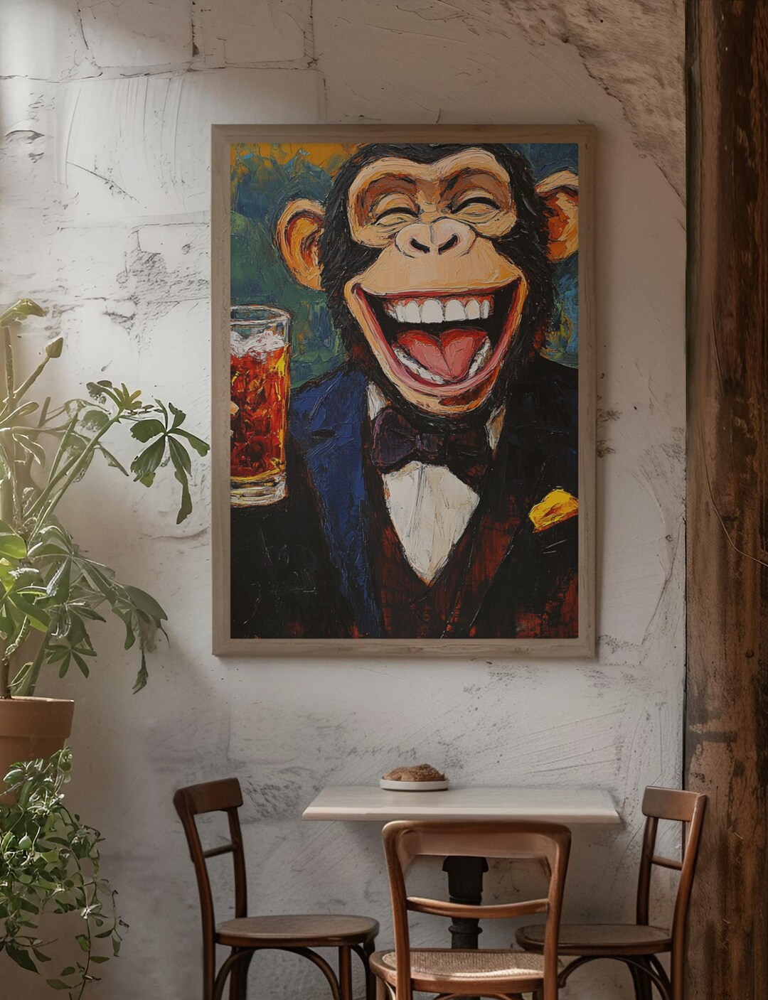 Cheers to Laughter: Framed Gentleman Monkey – Canvas or Premium Art ...
