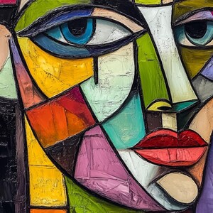 Vibrant Cubist Woman - Inspired by Picasso - Etsy