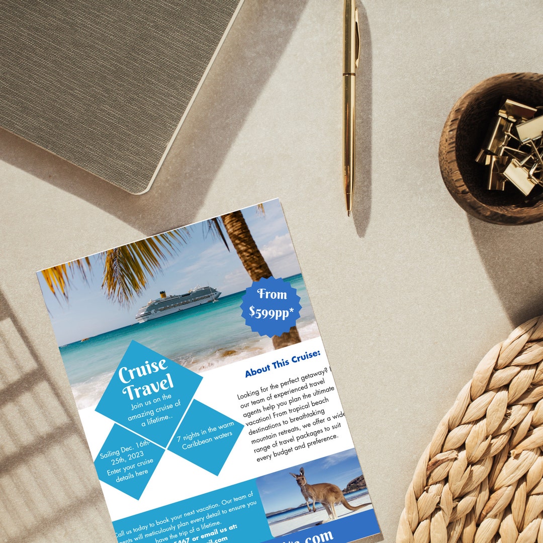 Travel Agent Flyer Template: Cruise & Vacation Deals (canva Editable ...