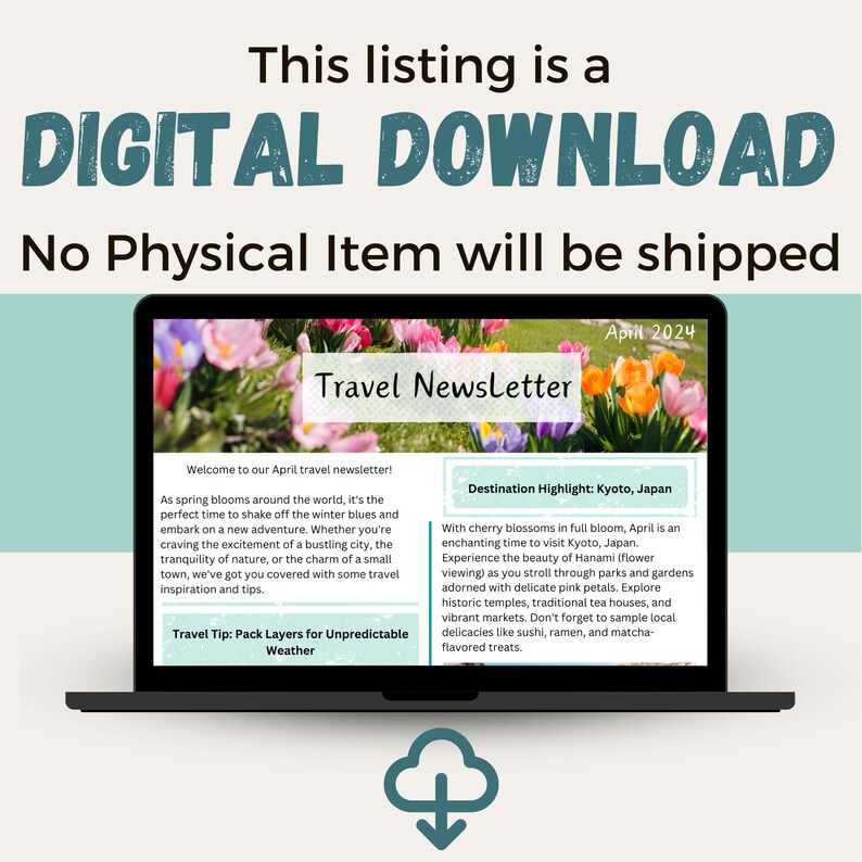 Travel Agent Newsletter Template - April: Cherry Blossoms in Kyoto ...