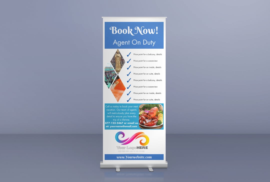 Retractable Banner Diamonds Template, Canva, Customizable, 33.5"x79 ...