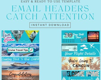 Tropical Email Header Templates: Travel Agency Marketing (canva ...
