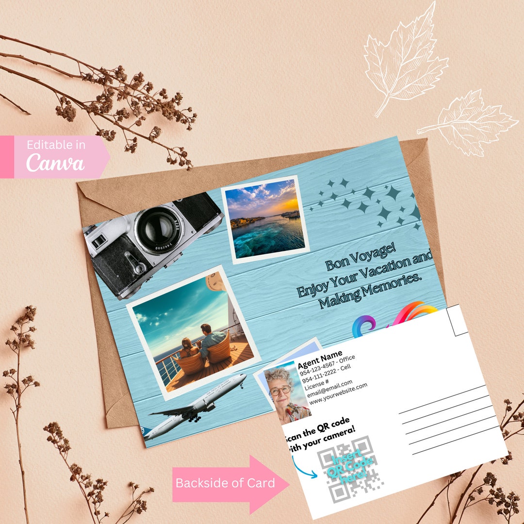 Vintage Travel Postcard Template: Customizable Vacation Collage (canva ...