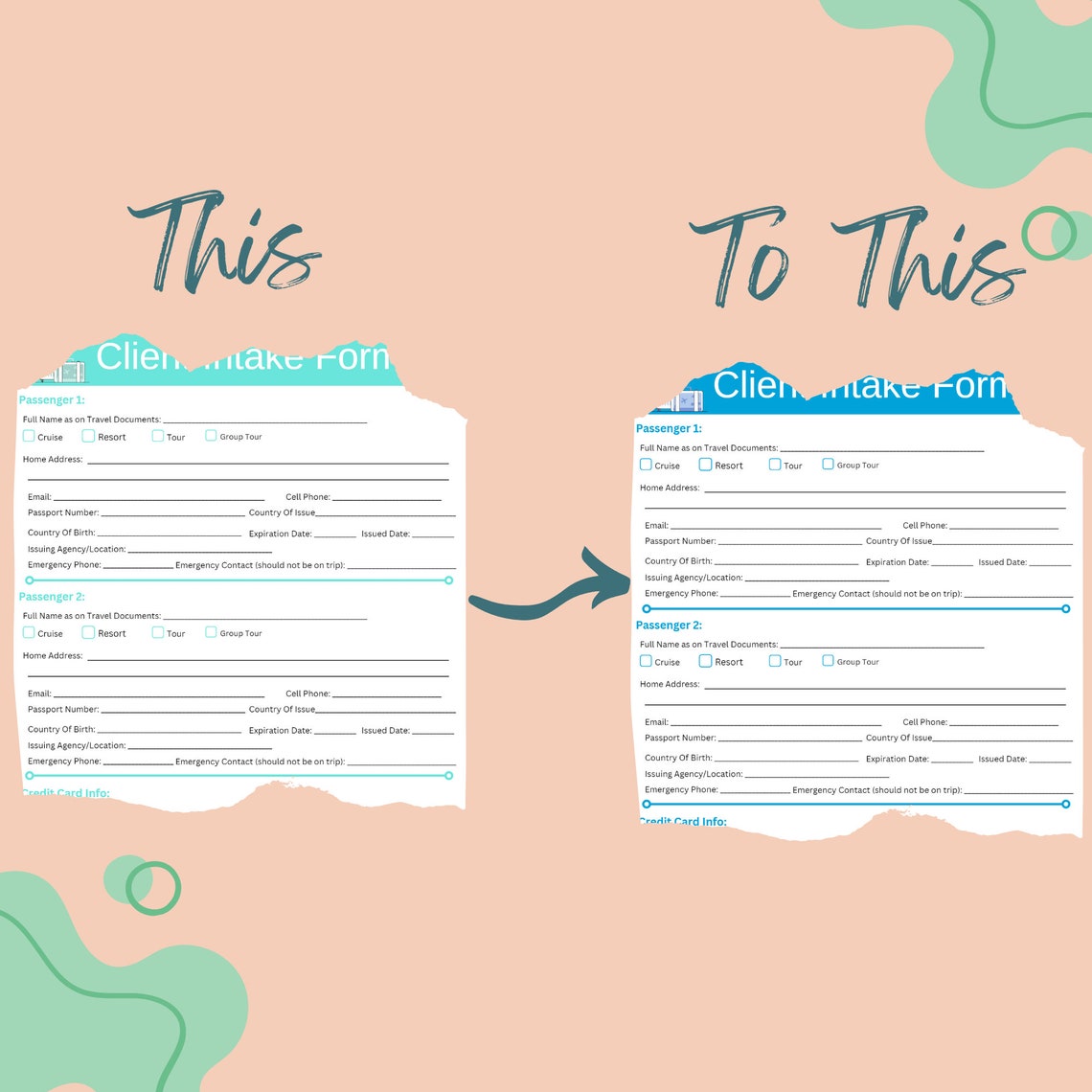 Client Intake Form for Travel Agents, Canva Editable Version, Simple ...