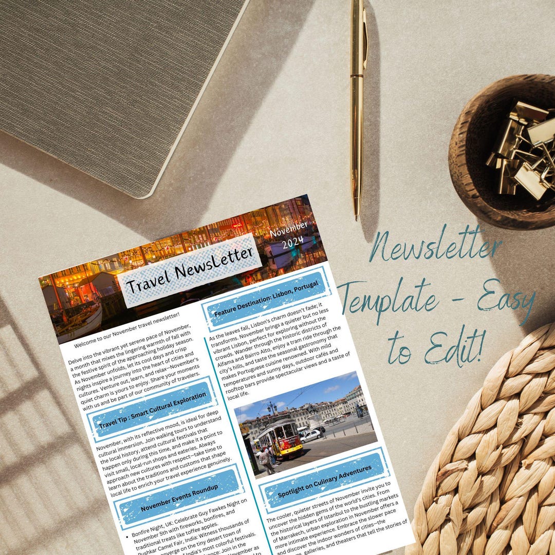 Travel Agent Newsletter Template: November Edition (canva) - Etsy