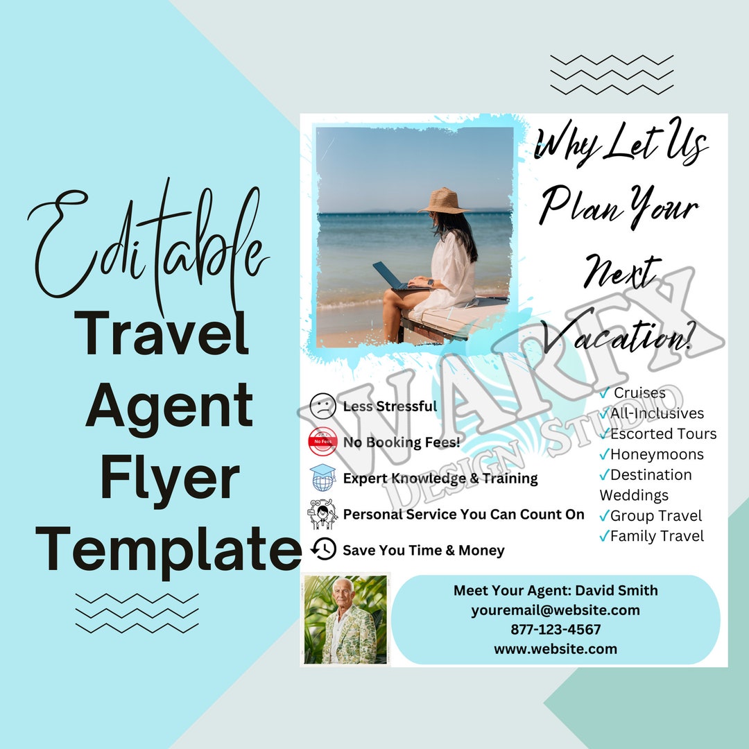 Travel Agent Flyer Template: Customizable Canva Design (letter Size) - Etsy
