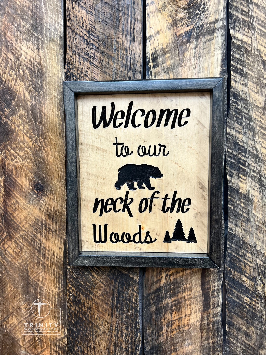 Rustic Cabin Sign Rustic Cabin Decor Cabin Bear Sign Cabin Decor Custom ...