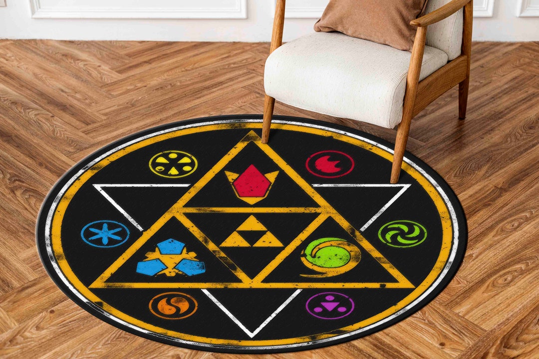 Round Rug Legend of Zelda Rug Gamer Room Rug Modern Rug - Etsy
