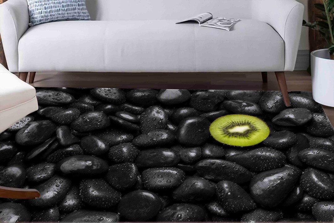 Stone Fruit Kiwi Rug, Trendy Rug, Stone Pattern Rugs, Modern Rug ...