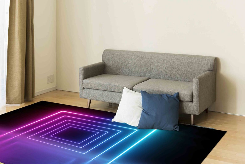 Neon Light Rugs Light Portal Rug Tunnel Neon Lights Rug - Etsy