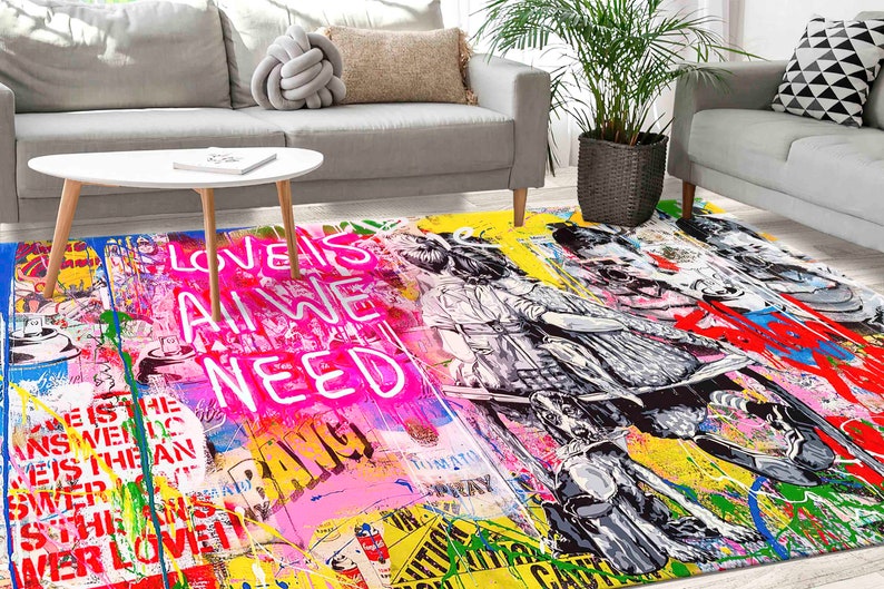 Entryway Rugs Kitchen Rug Street Graffiti Rug Graffiti - Etsy