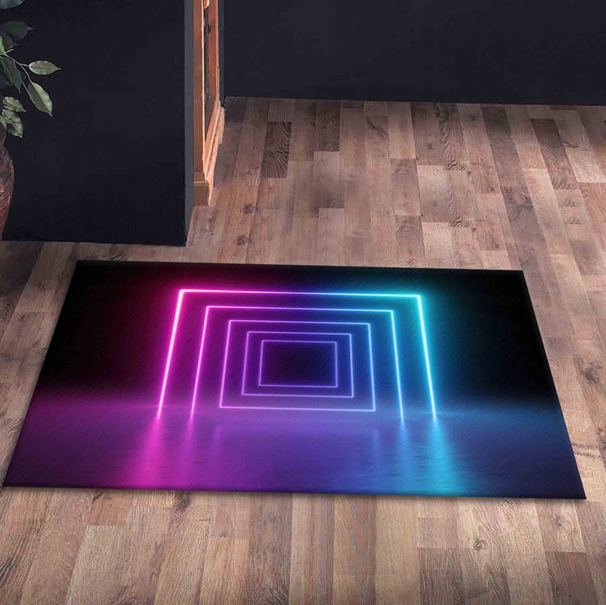 Neon Light Rugs Light Portal Rug Tunnel Neon Lights Rug - Etsy