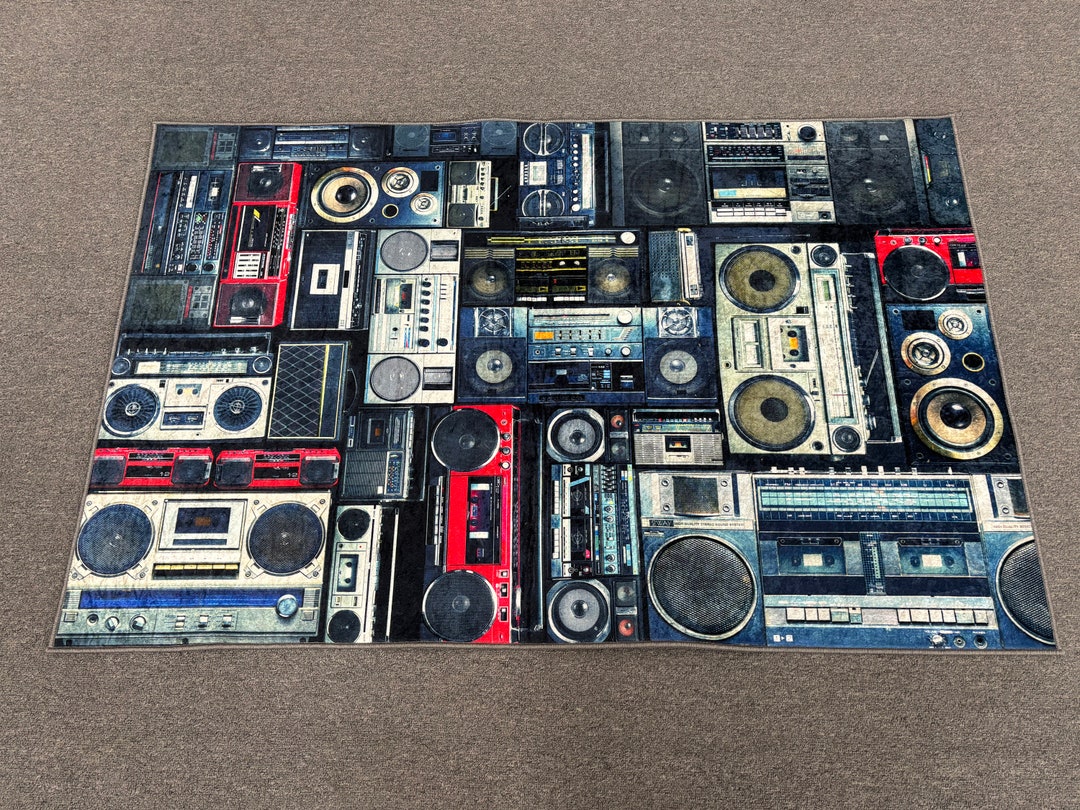 Boombox Rugs, Retro Audio Cassette Rugs, Man Cave Rugs, Office Rugs ...