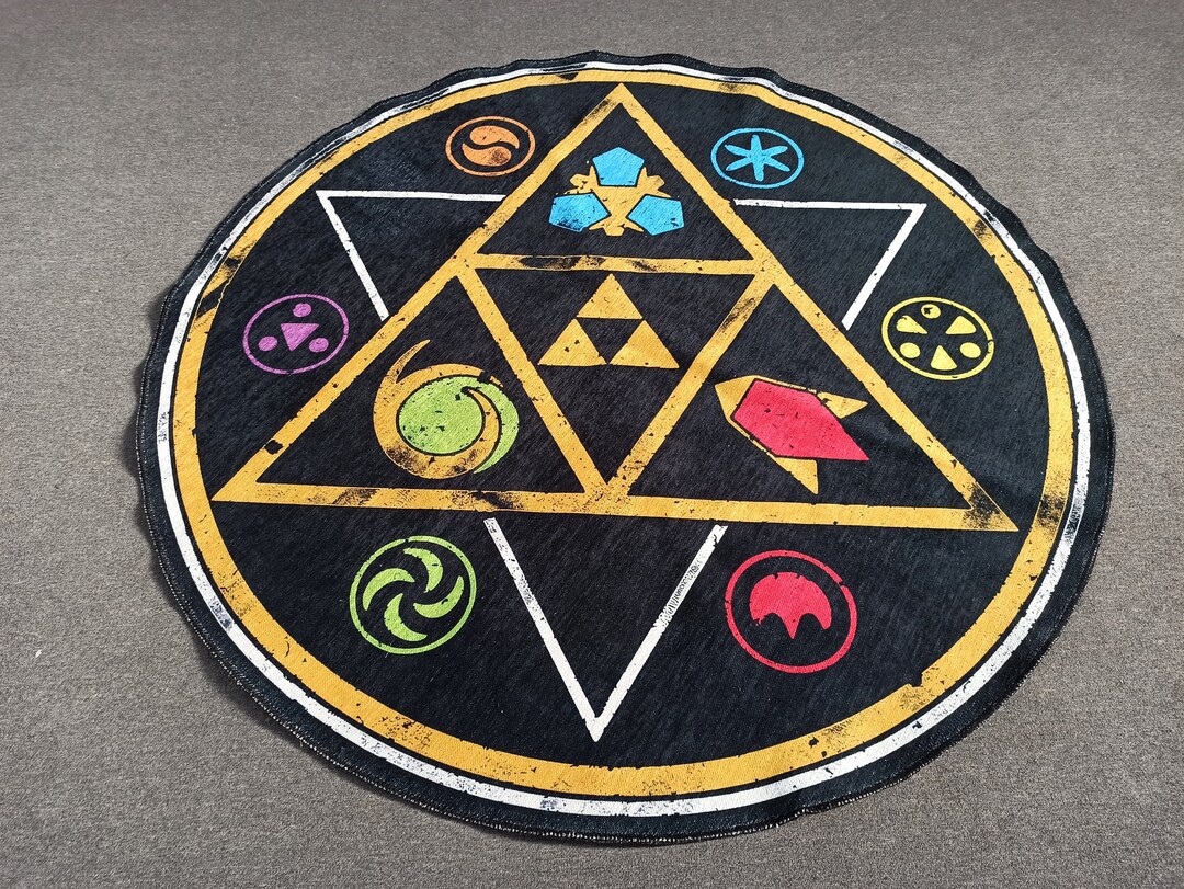 Round Rug, Legend of Zelda Rug, Gamer Room Rug, Modern Rug, Large Rug ...