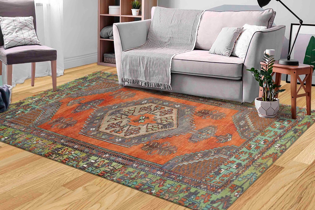 Non Slip Rugs, Orange Rugs, Oriental Rugs, Orange Rug, Rug, Easy to ...