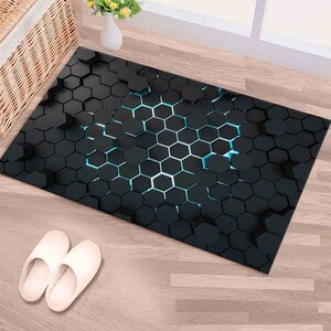3d Effect Black Geometric Shapes Rugs, Modern Rug, Geometric Shapes ...