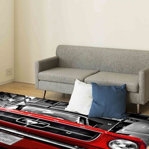 Ford Mustang Shelby Rug, Red Car Rugs, Ford Mustang Rugs, Garage Rug ...