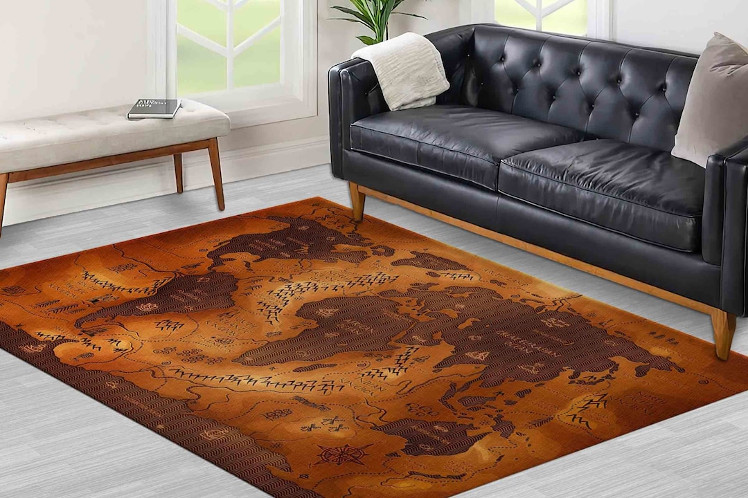 Map Rug, Old World Map Rugs, Old Map Rug, Educational Rug, Brown Rug ...