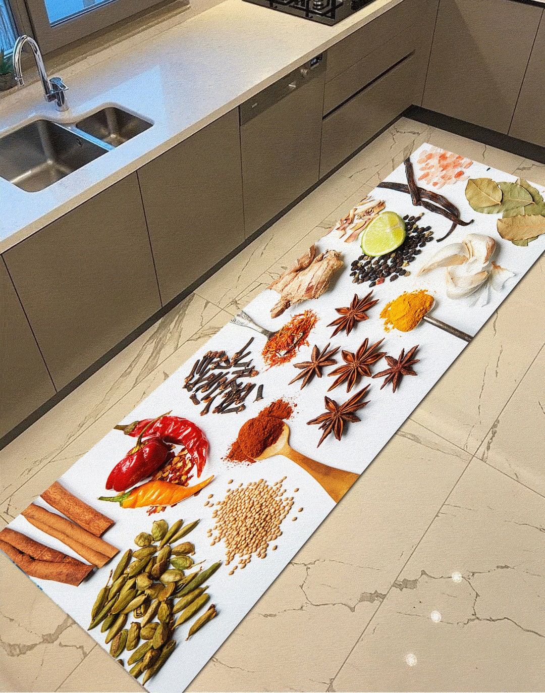 Medicinal Herbs Rug, Spices Rugs, Dining Room Rug, Kitchen Rug, Modern ...