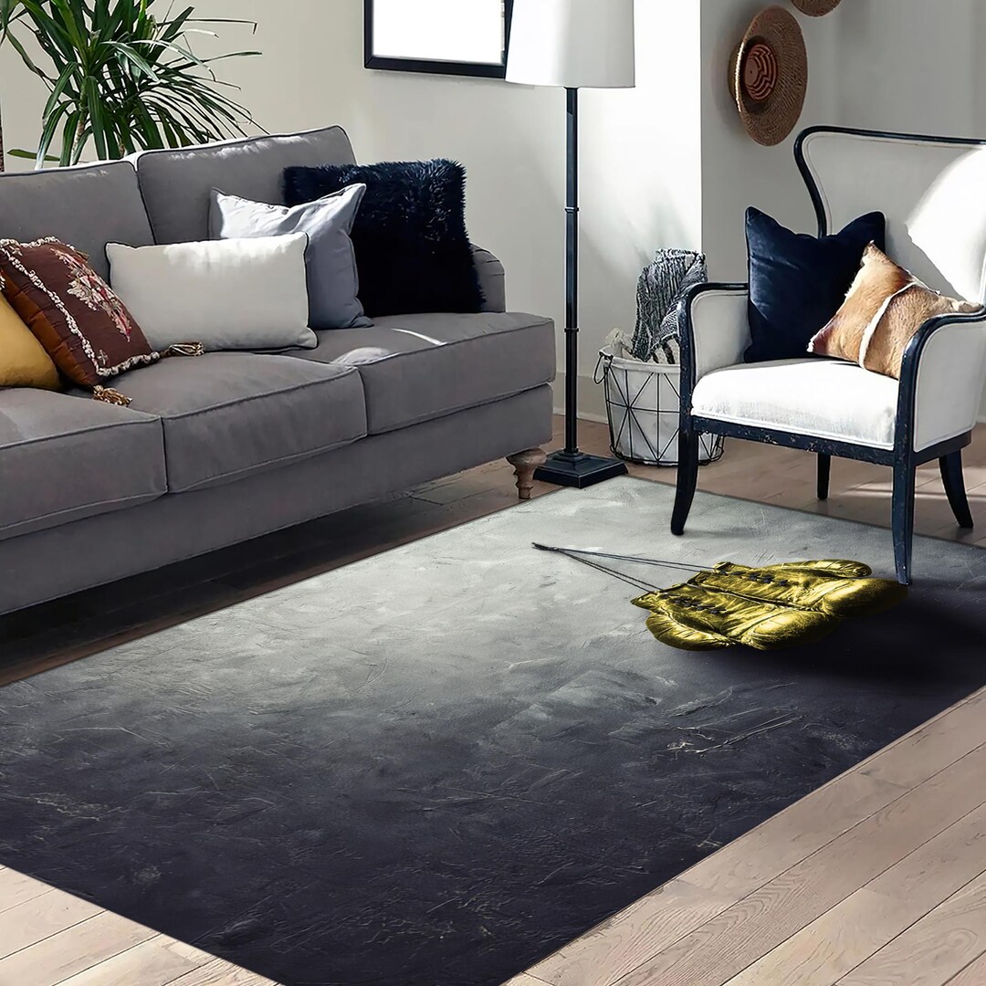 Golden Boxing Gloves Rug, Loft Rugs, Boxing Rugs, Motivational Rug ...