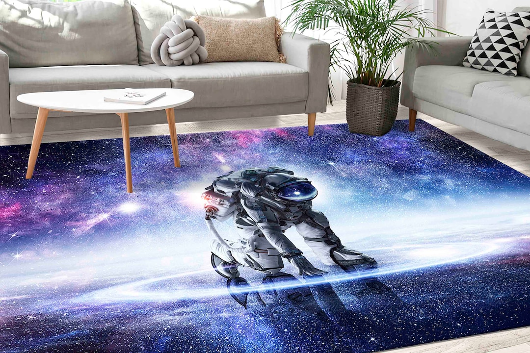 Space Rug, Astronaut Landing Rug, View Rugs, Easy to Clean Rugs, Stair ...