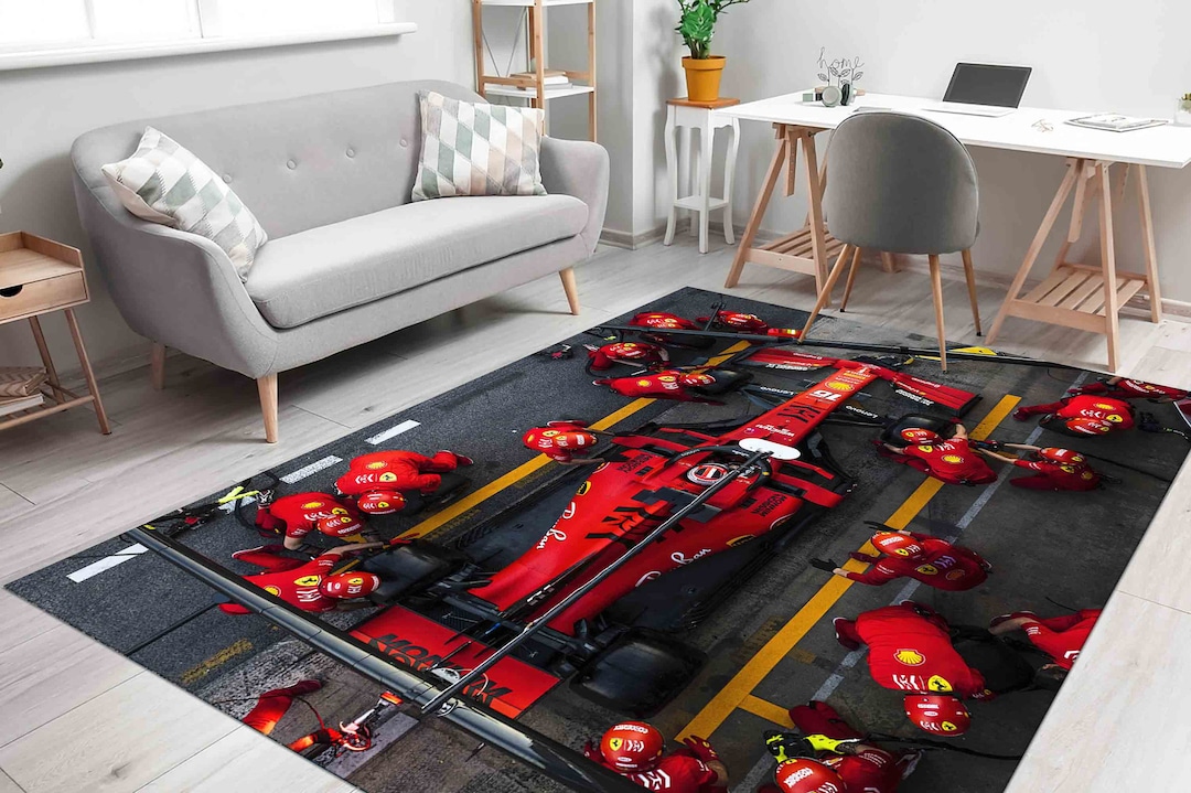 Charles Leclerc Rug, Formula One Pit Stop Rugs, Boy Room Rug, Garage ...