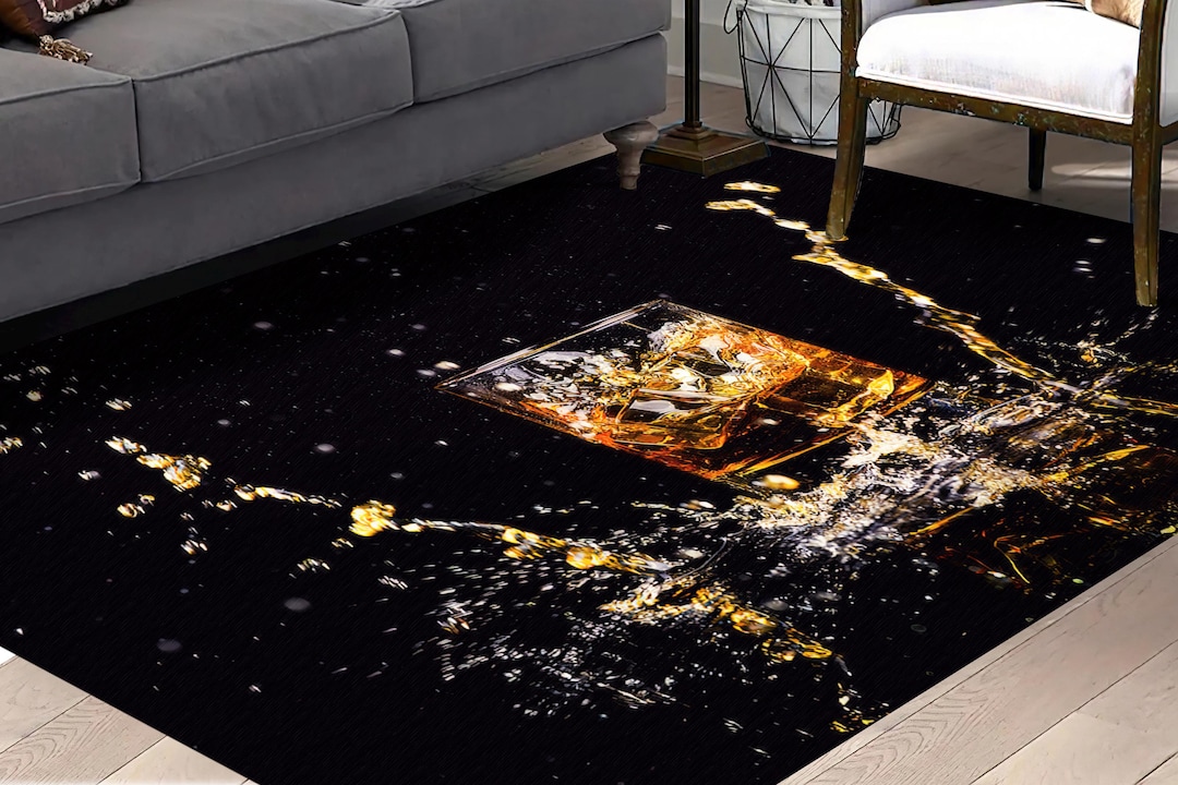 Whiskey Glass Rug, Kitchen Rugs, Bar Rugs, Modern Rug, Small Rug, Bath ...