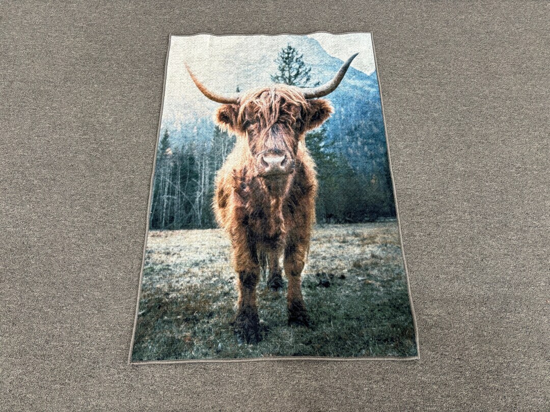 Highland Cow Rugs, Brown Rugs, Farmhouse Rug, Animal Rugs, Kitchen Rug ...