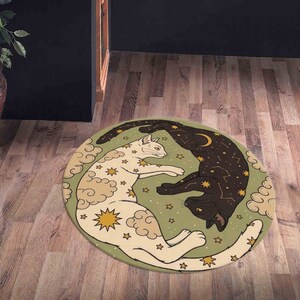 Cat Rugs, Round Rug, Circle Rugs, Animal Rug, Boho Rug, Luxury Rug ...