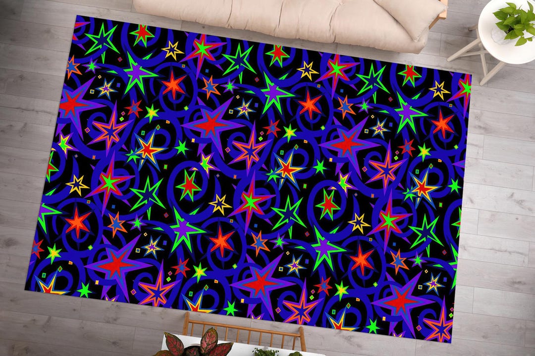 Stars Rug, Colorful Rugs, Play Room Rugs, Modern Rug, Outdoor Rug ...