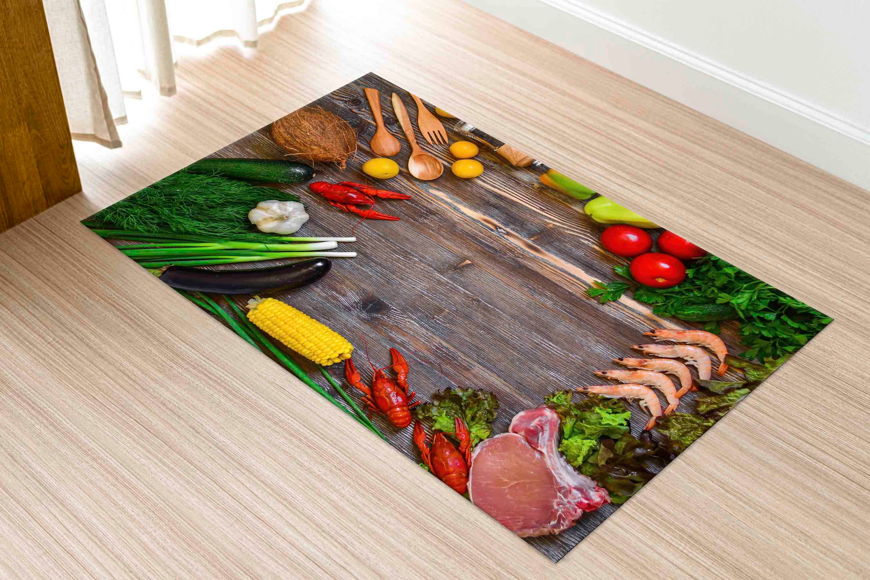 Kitchen Rug Colorful Rug Food Rugs Modern Rugs Entry Rug - Etsy