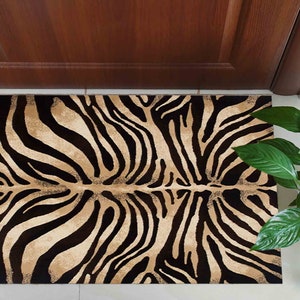 Zebra Rug, Zebra Pattern Rugs, Black Rugs, Modern Rugs, Salon Decor Rug ...