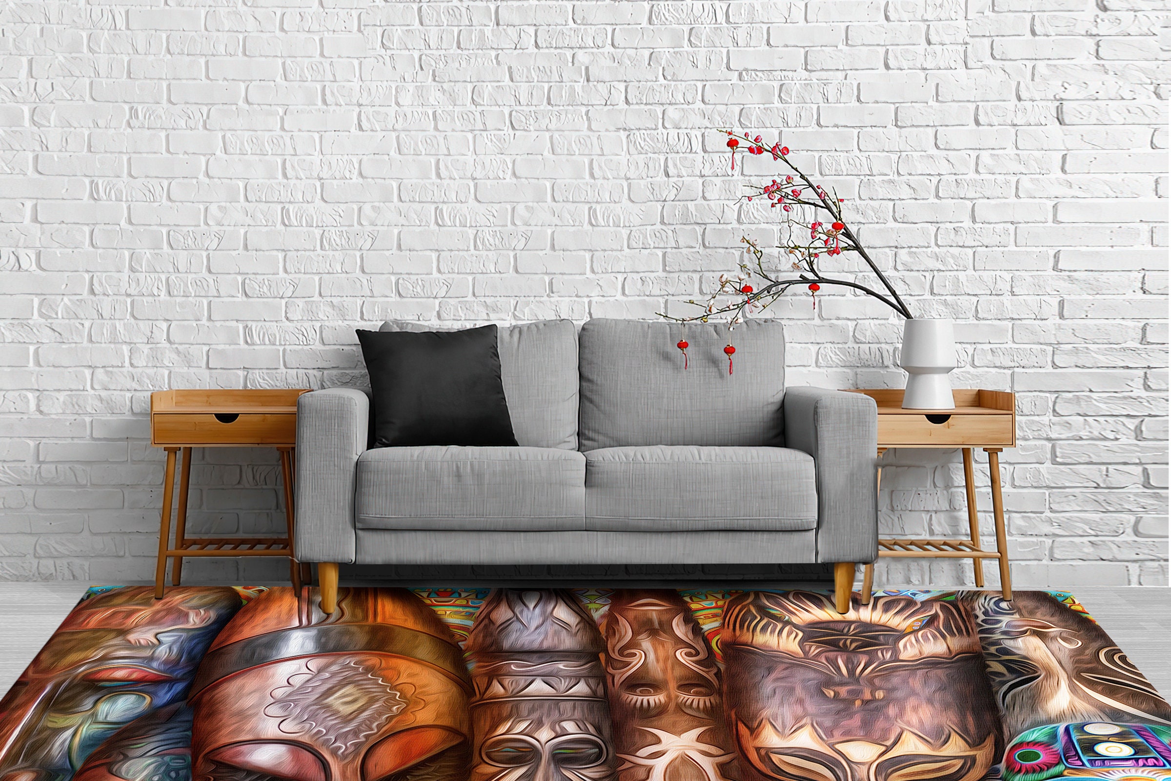 African Rug Abstract Mask Rugs Cute Rugs Personalized Gifts - Etsy