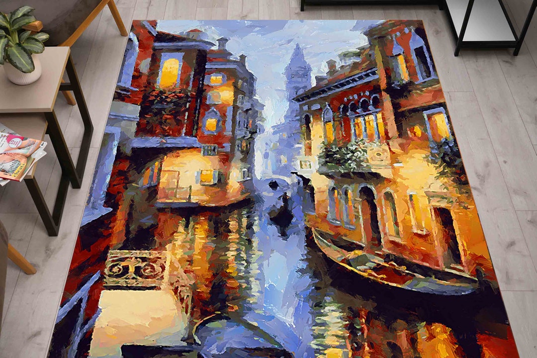 Venice Landscape Rugs, Italy Rug, Venice at Night Rug, View Rug, Step ...