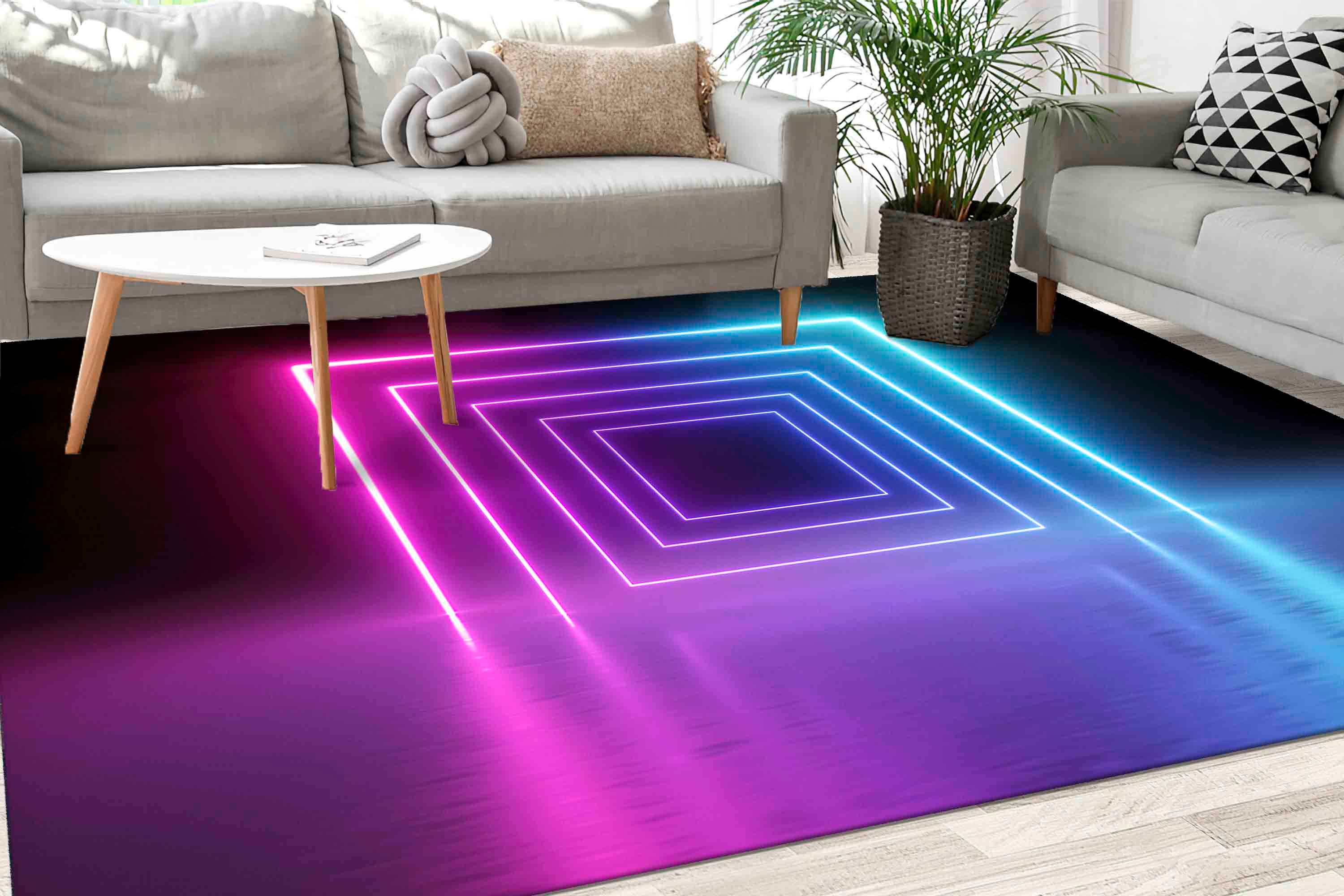 Neon Light Rugs Light Portal Rug Tunnel Neon Lights Rug - Etsy
