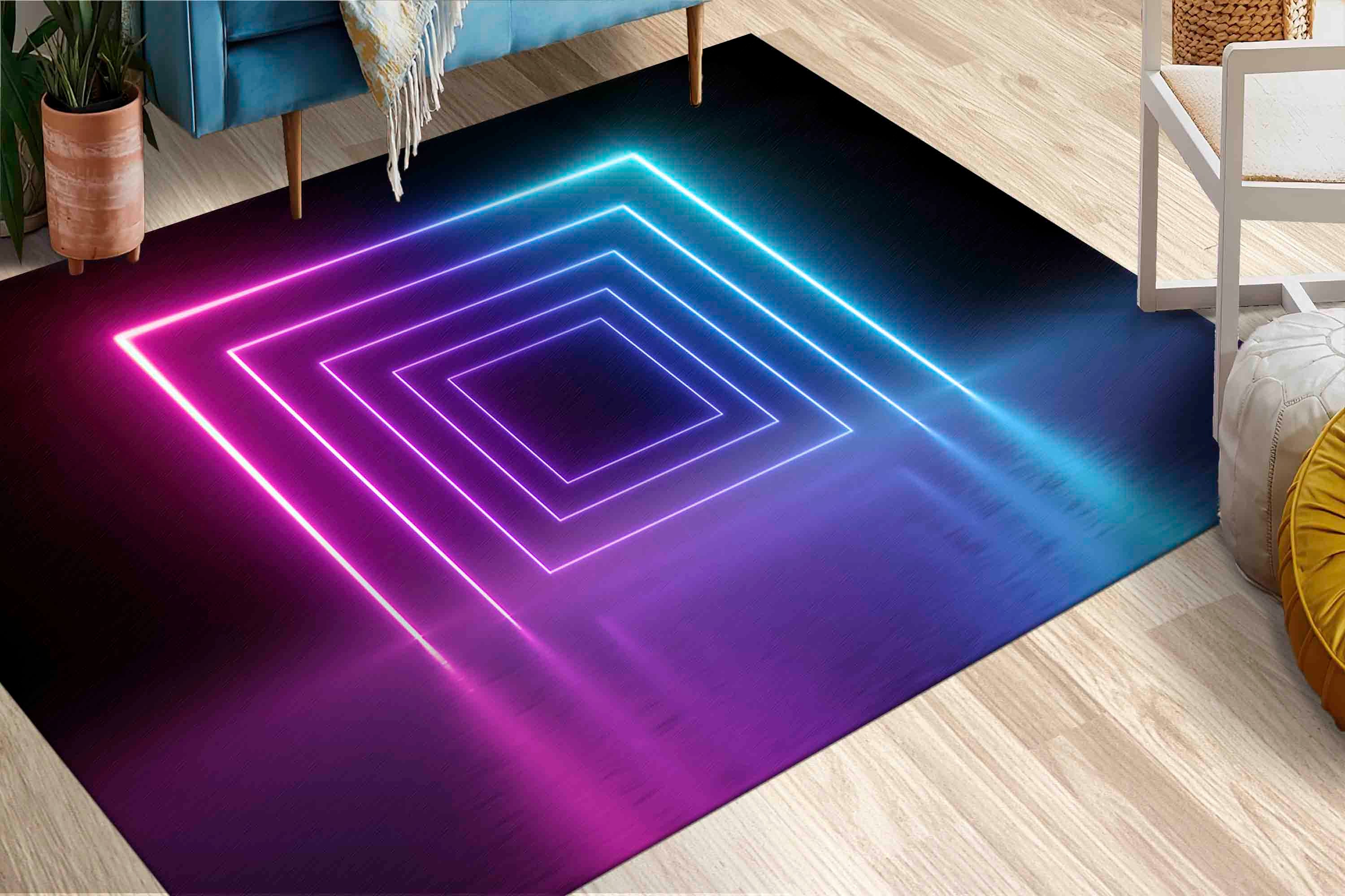Neon Light Rugs Light Portal Rug Tunnel Neon Lights Rug - Etsy