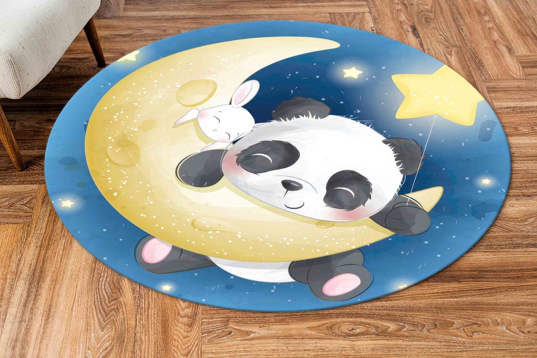 Cute Panda Rugs, Circle Rugs, Panda Rugs, Kids Rug, Kitchen Rug ...
