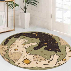 Cat Rugs, Round Rug, Circle Rugs, Animal Rug, Boho Rug, Luxury Rug ...
