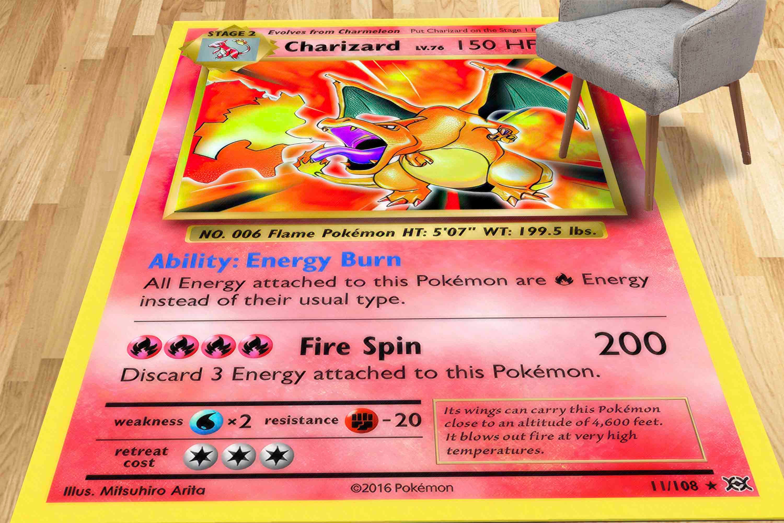 Charizard Rug Classic Rug Cartoon Rug Pokemon Rugs - Etsy UK
