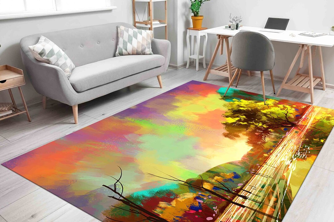 Autumn Landscape Rug, Autumn Rug, Forest Rug, Tree Rug, Nature ...