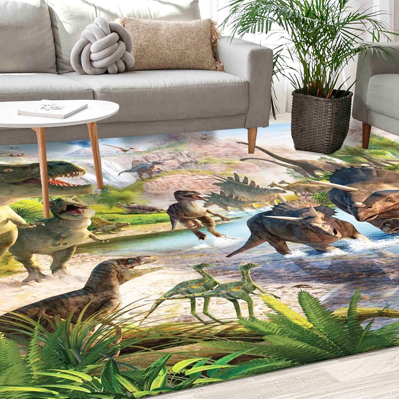 Kids Dinosaur Room Rug - Etsy UK