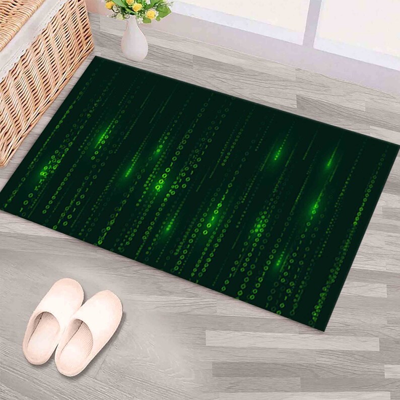 Binary Code Rugs Computer Science Rugs Black and Green Rug - Etsy